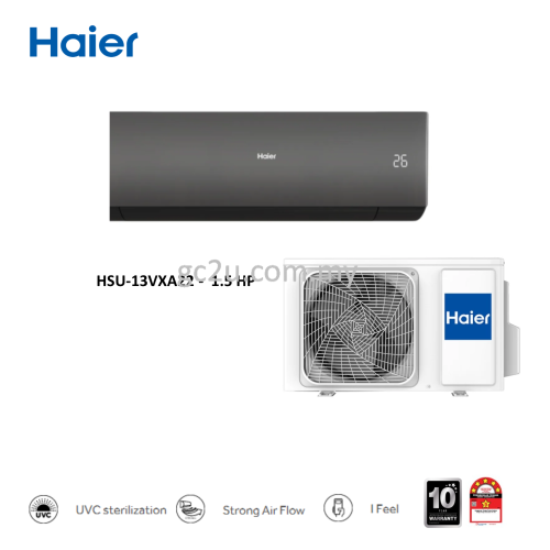 HAIER VXA22 WALL INVERTER UV COOL WIFI R32 1.0HP BLACK